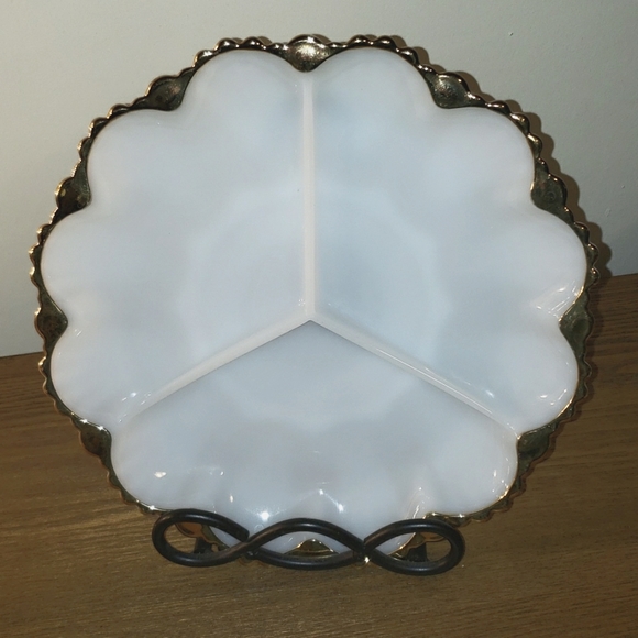Fire King | Dining | Anchor Hocking Fire King Divided Dish Milk Glass ...